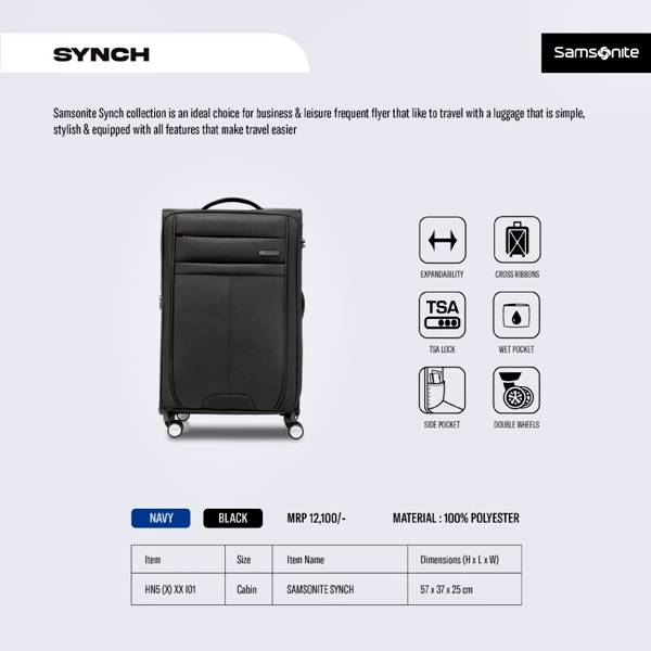 Samsonite Synch Luggage Trolley Bag | Spinner Travel Suitcase